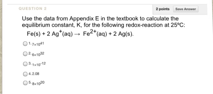 Solved Use the data from Appendix E in the textbook to | Chegg.com