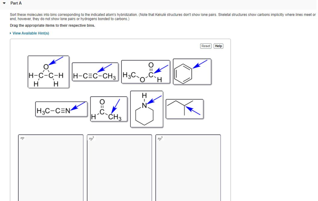 Solved Part A Sort these molecules into bins corresponding | Chegg.com