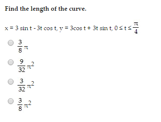 Solved Find the length of the curve. x = 3 sin t - 3t cos | Chegg.com