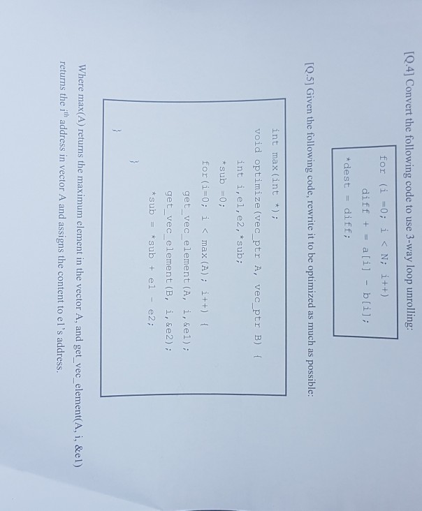Solved Q.4] Convert the following code to use 3-way loop | Chegg.com
