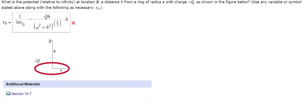 Solved What is the potential (relative to infinity) at | Chegg.com