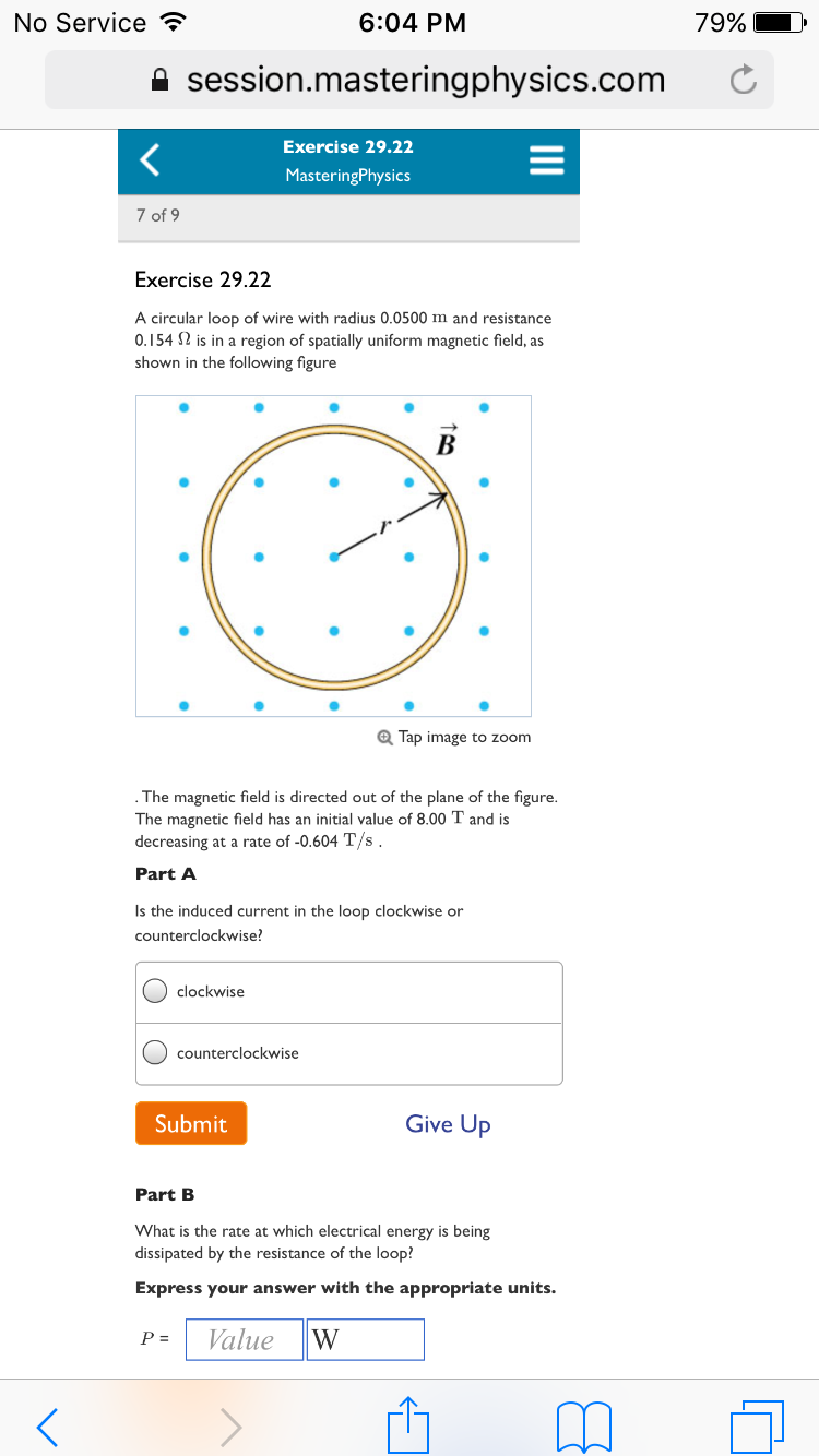 Solved A Circular Loop Of Wire With Radius 00500 M And 