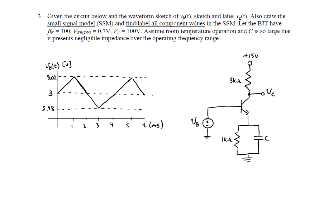 Solved Given The Circuit Below And The Waveform Sketch Of