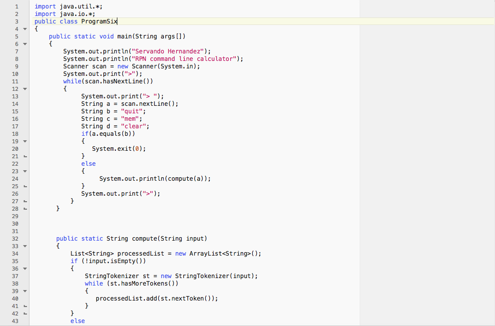 Solved Okay so I am building a simple PostFix Calculator in | Chegg.com