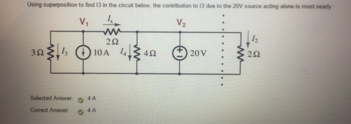 Solved using superposition to find I3 in the circuit below, | Chegg.com