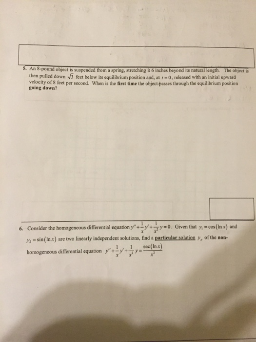 Solved An 8-pound object is suspended from a spring, | Chegg.com