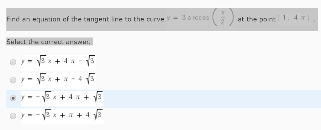 Solved Find an equation of the tangent line to the curve y = | Chegg.com