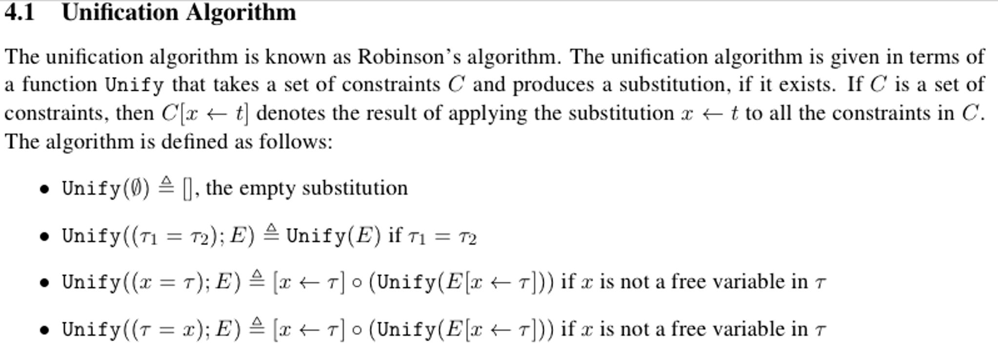 Please Write Down The Steps Unification Algorithm