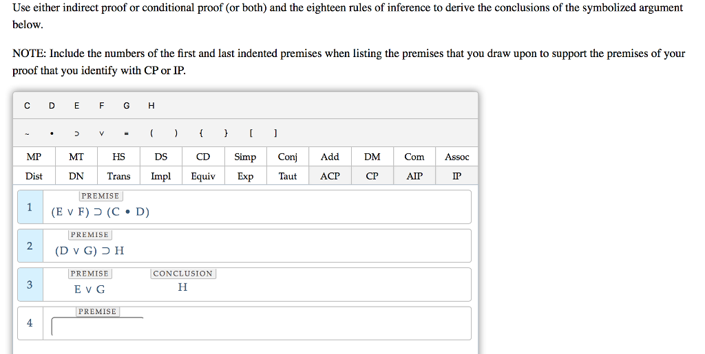 Solved Use either indirect proof or conditional proof (or | Chegg.com
