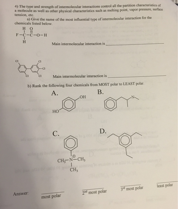 Solved The type and strength of intermodular interactions | Chegg.com