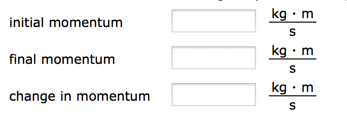 Solved Determine the initial momentum, final momentum, and | Chegg.com