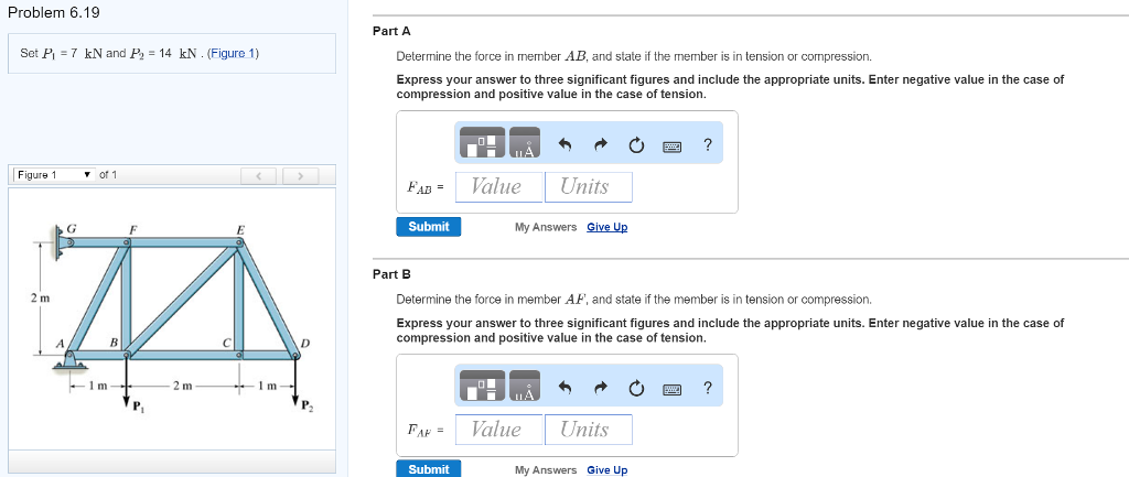 Solved Part A Determine The Force In Member Ab And State
