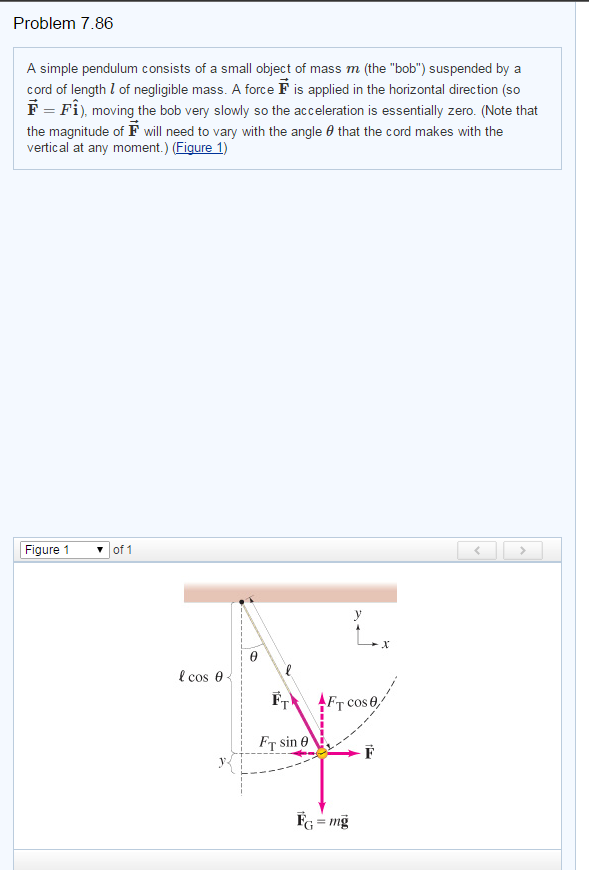 Solved Problem 7.86 A simple pendulum consists of a small | Chegg.com