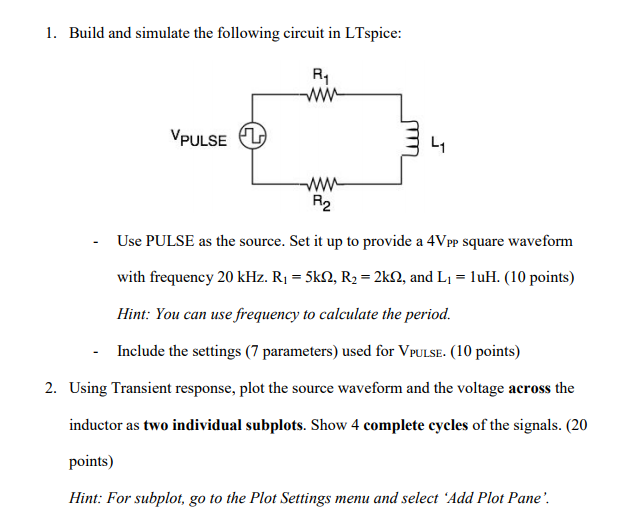 Solved 1) Build and simulate the following circuit in | Chegg.com