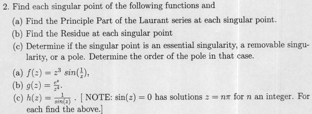Solved 2. Find each singular point of the following | Chegg.com