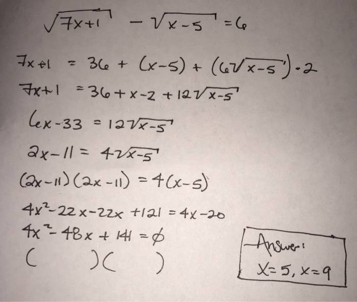 Solved Hi, I'm stuck on an algebra problem - I posted about | Chegg.com