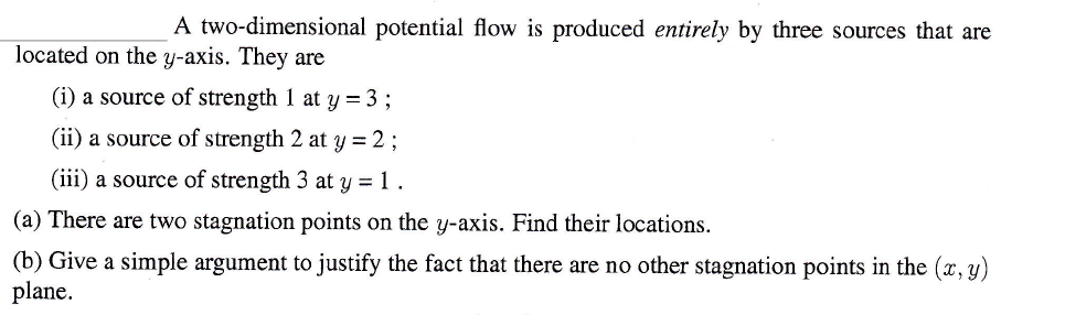 Solved A two-dimensional potential flow is produced entirely | Chegg.com