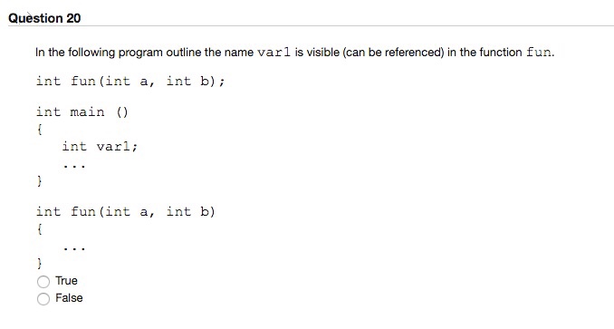 Solved In the following program outline the name var 1 is | Chegg.com