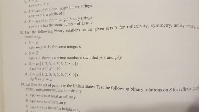 Solved c、s-set ofall finite-length binary strings xpy ++ x | Chegg.com