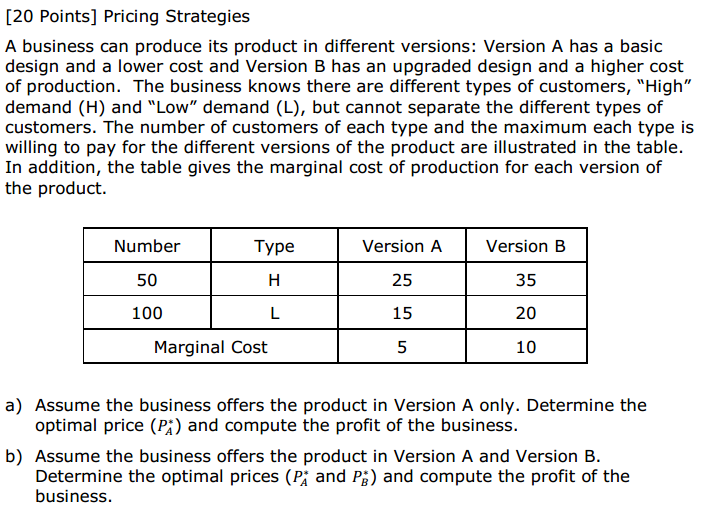 Solved A business can produce its product in different | Chegg.com