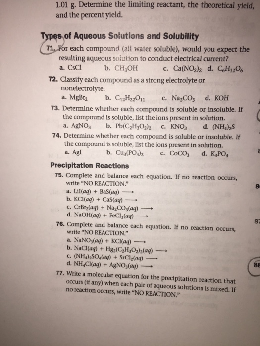 Solved For each compound (all water soluble), would you | Chegg.com