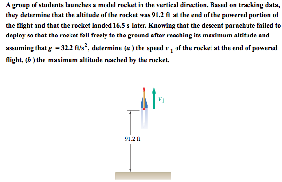 Solved A group of students launches a model rocket in the | Chegg.com