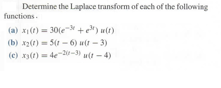Solved Determine the Laplace transform of each of the | Chegg.com