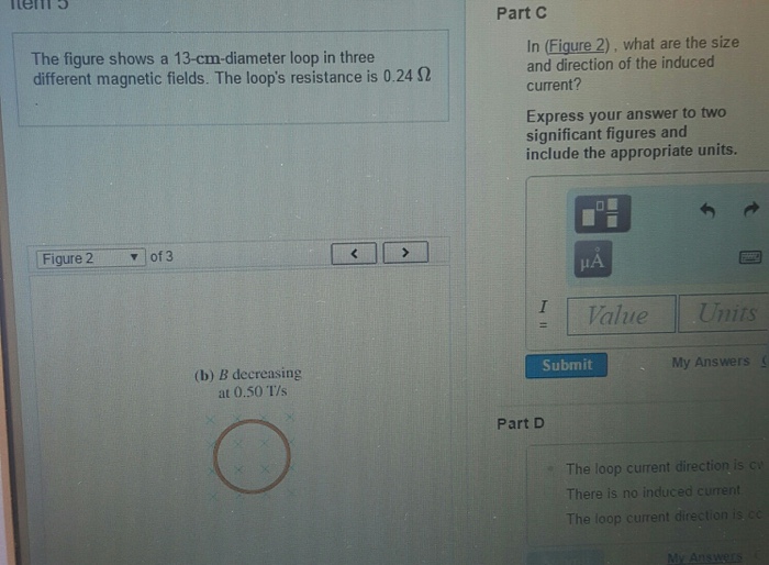 Solved Item 5 The figure shows a 13 cm-diameter loop in | Chegg.com