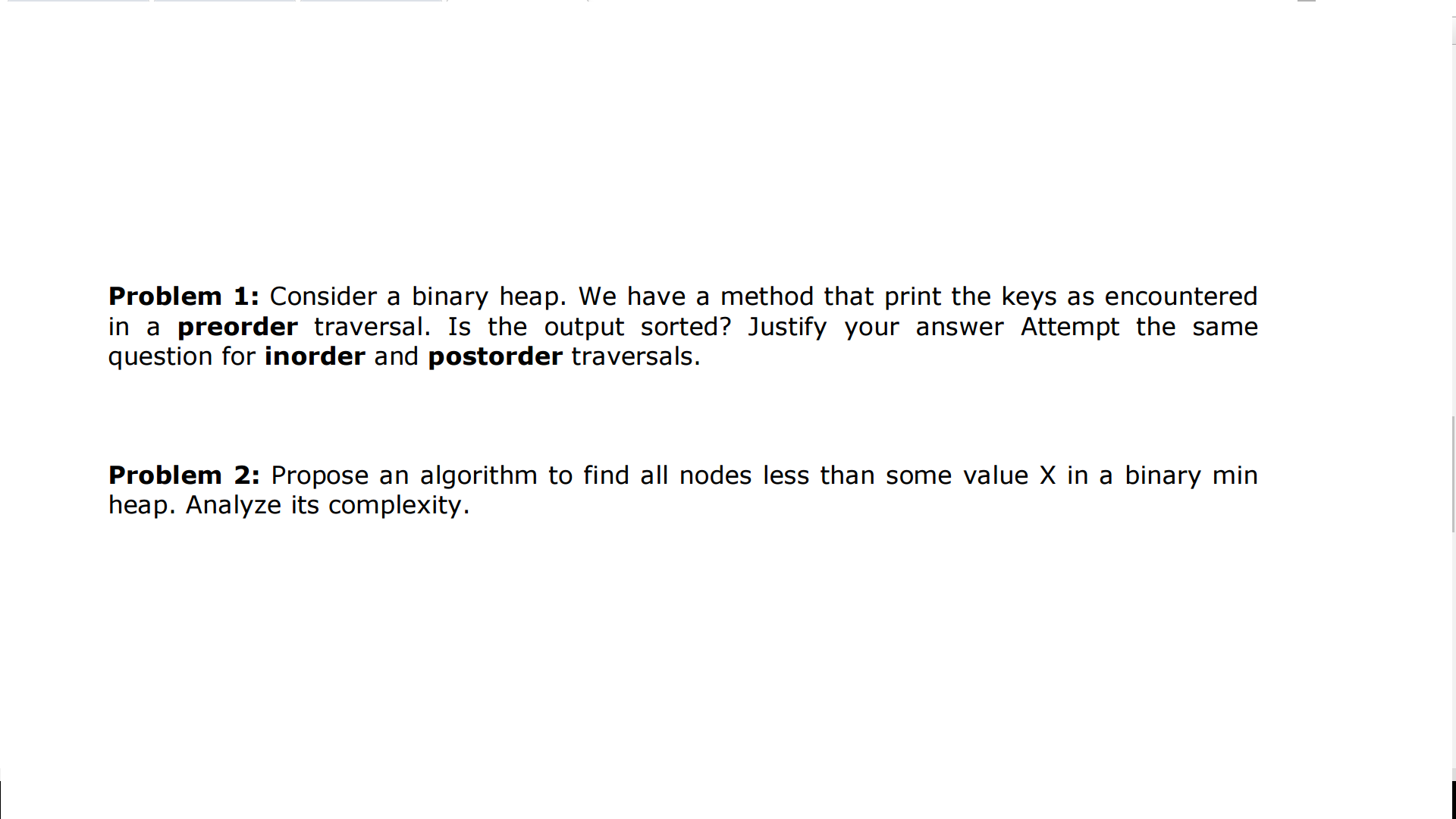 Solved Consider a binary heap. We have a method that print | Chegg.com