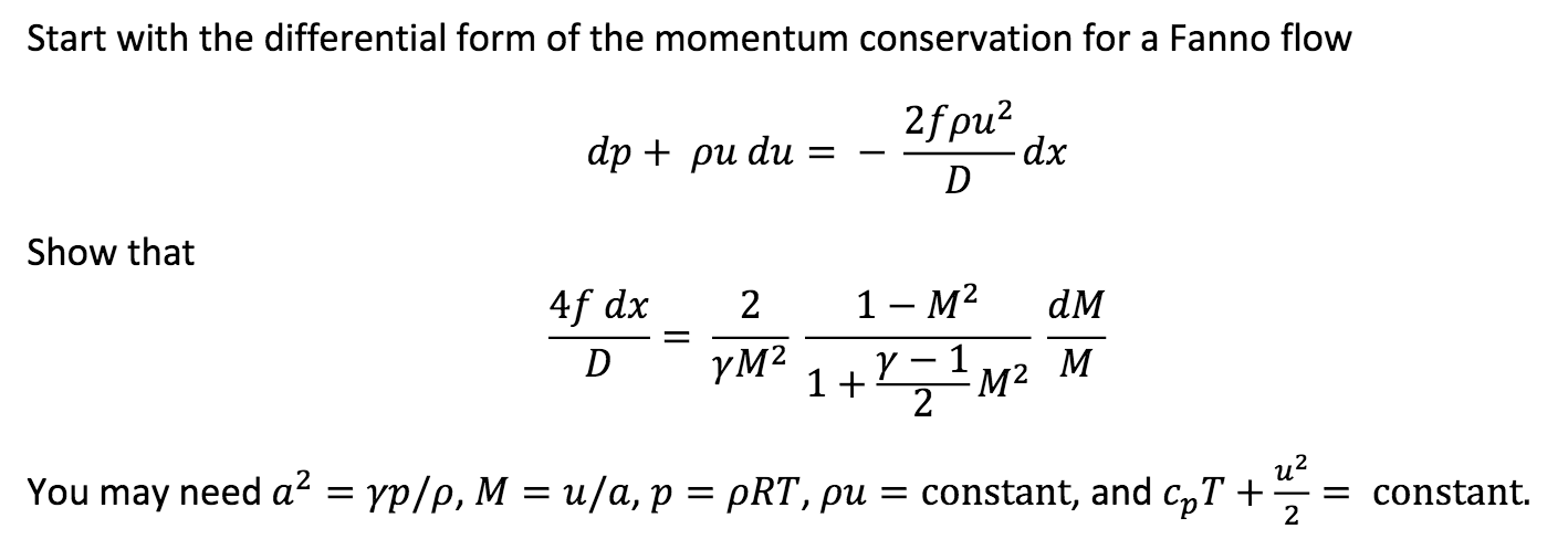 Solved Start with the differential form of the momentum | Chegg.com
