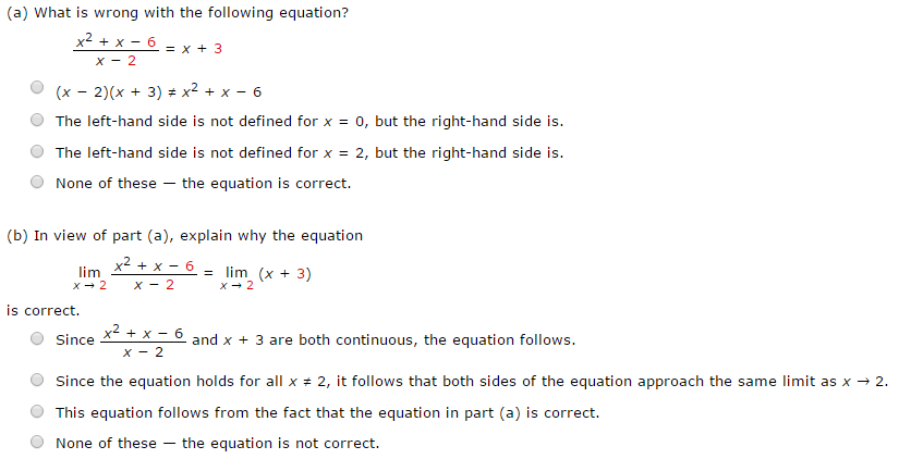 Solved (a) What is wrong with the following equation? (x | Chegg.com