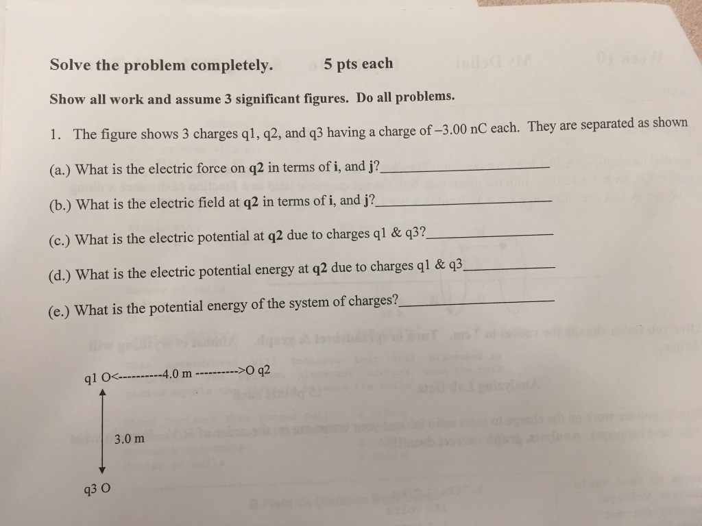 Solved The figure shows 3 charges q1, q2, and q3 having a | Chegg.com