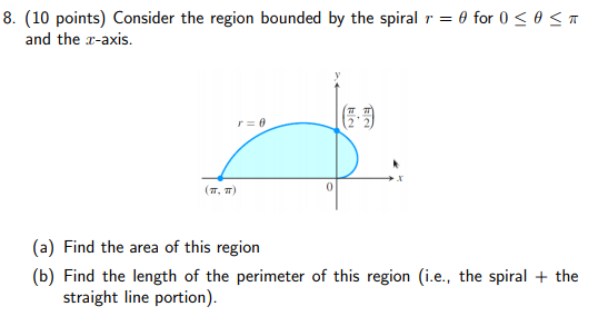 Solved 8. (10 points) Consider the region bounded by the | Chegg.com