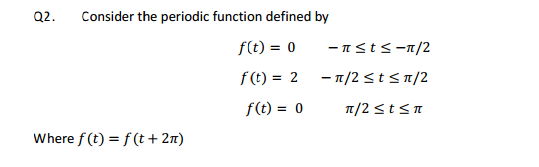 Solved Consider the periodic function defined by where. | Chegg.com