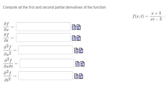 Solved Compute all the first and second partial derivatives | Chegg.com