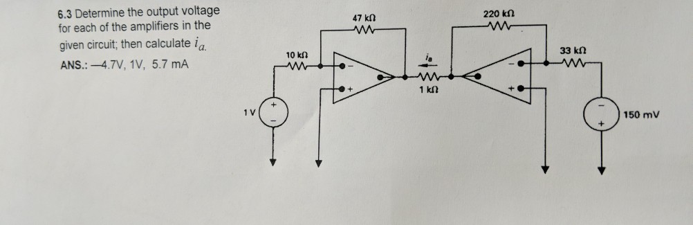 Solved 6.3 Determine the output voltage for each of the | Chegg.com