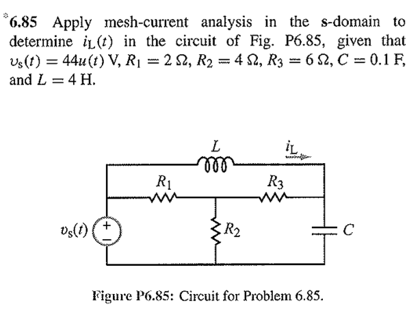 Solved Apply mesh-current analysis In the S-domain to | Chegg.com