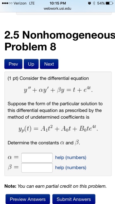 Solved Consider the differential equation y" + alphay' + | Chegg.com