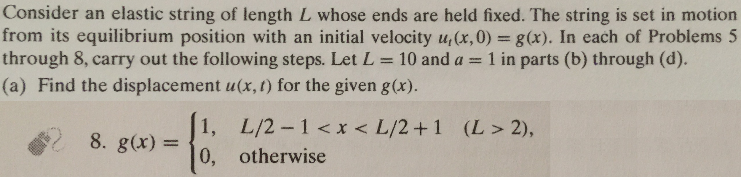 Solved Consider an elastic string of length L whose ends are | Chegg.com