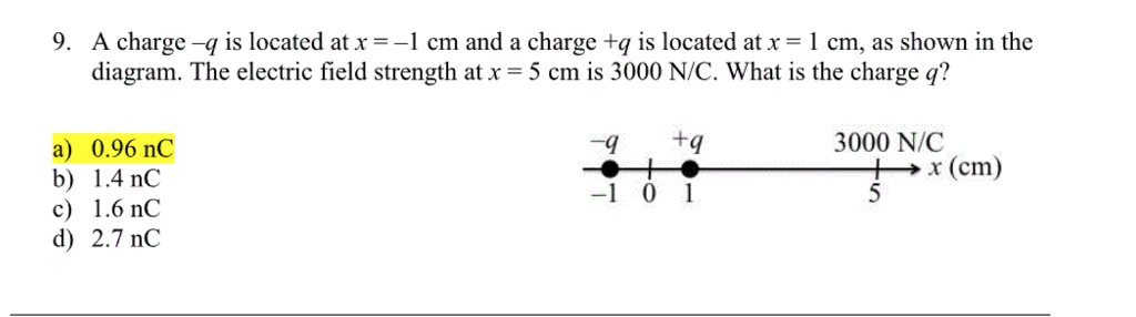Solved A charge-q is located at x =-1 cm and a charge +q is | Chegg.com
