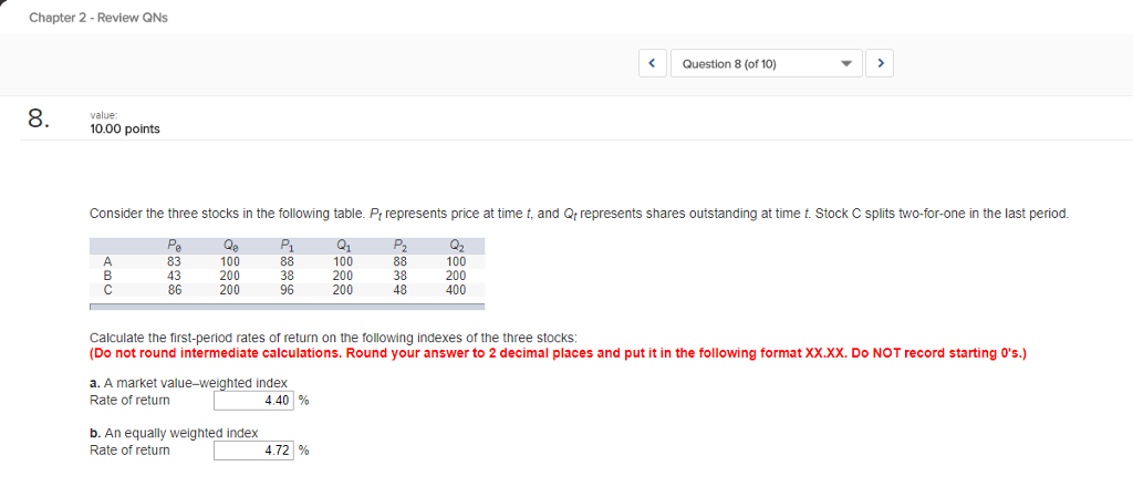 Solved Chapter 2 - Review QNs Question 8 (of 10) 10.00 | Chegg.com
