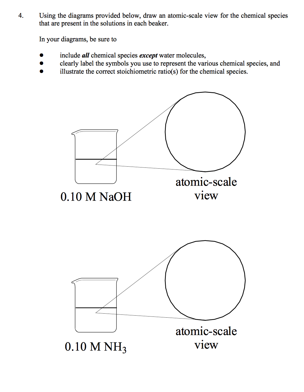 Solved 4. Using the diagrams provided below, draw an | Chegg.com