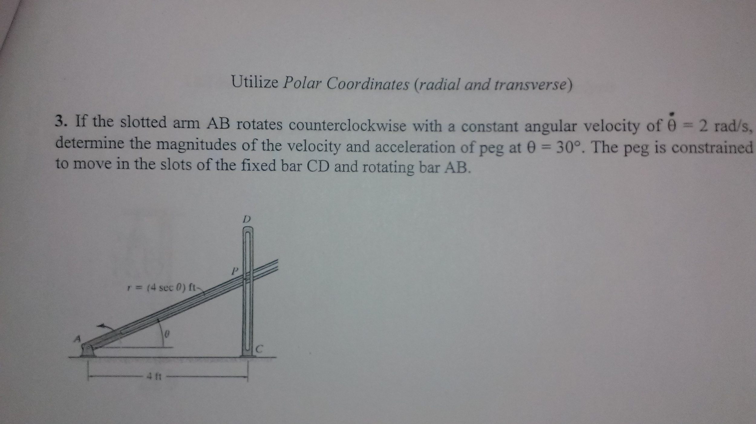 Solved Utilize Polar Coordinates (radial and transverse) 3. | Chegg.com