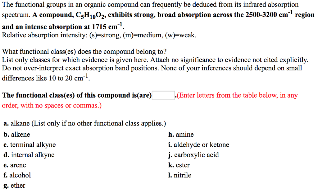 Solved The functional groups in an organic compound can | Chegg.com