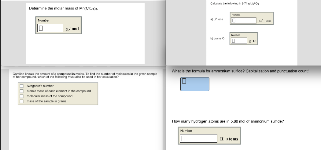 Solved: Determine The Molar Mass Of Mn (ClO4)3. Caroline K... | Chegg.com
