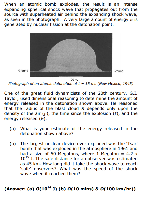 Solved When an atomic bomb explodes, the result is an | Chegg.com