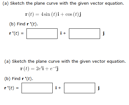 Solved (a) Sketch the plane curve with the given vector | Chegg.com