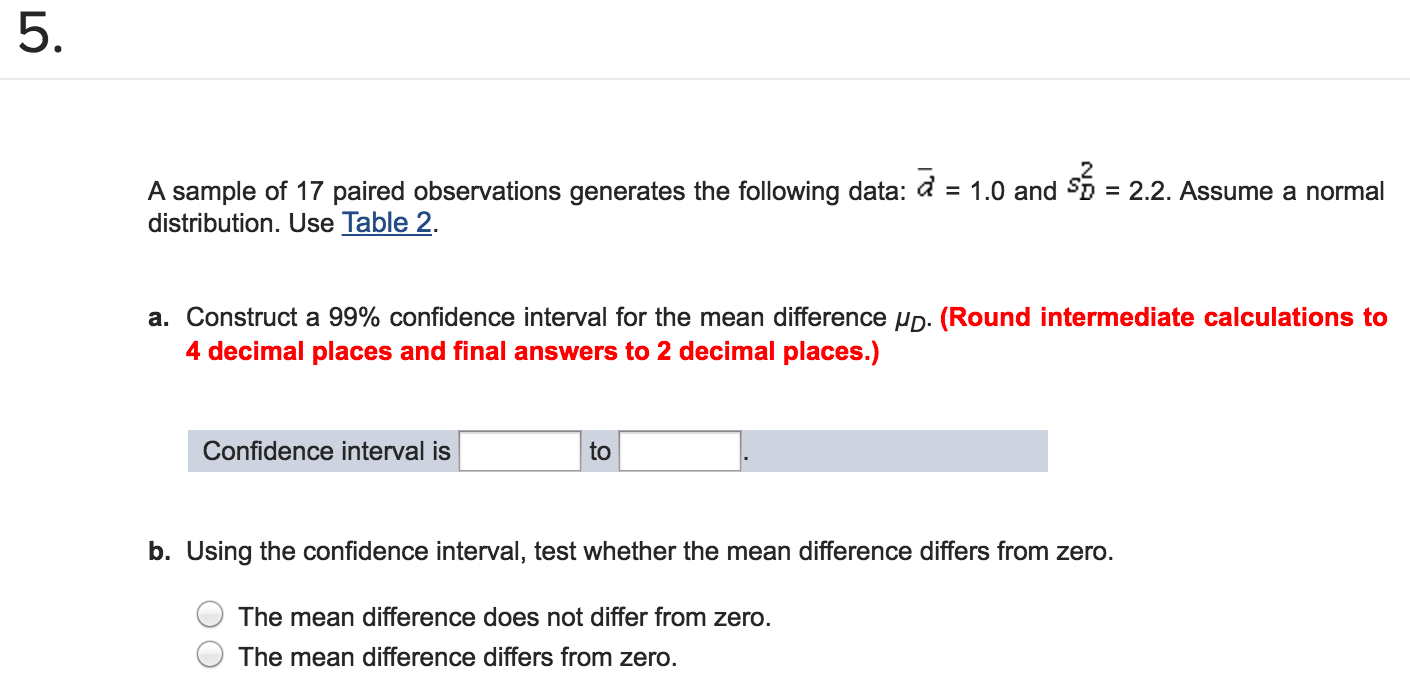 Solved A sample of 17 paired observations generates the | Chegg.com
