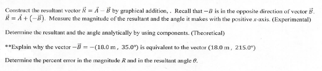 Solved Construct the resultant vector R = A by graphical | Chegg.com