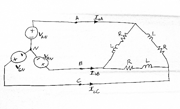 Solved A 3 phase balanced power system is shown below, you | Chegg.com